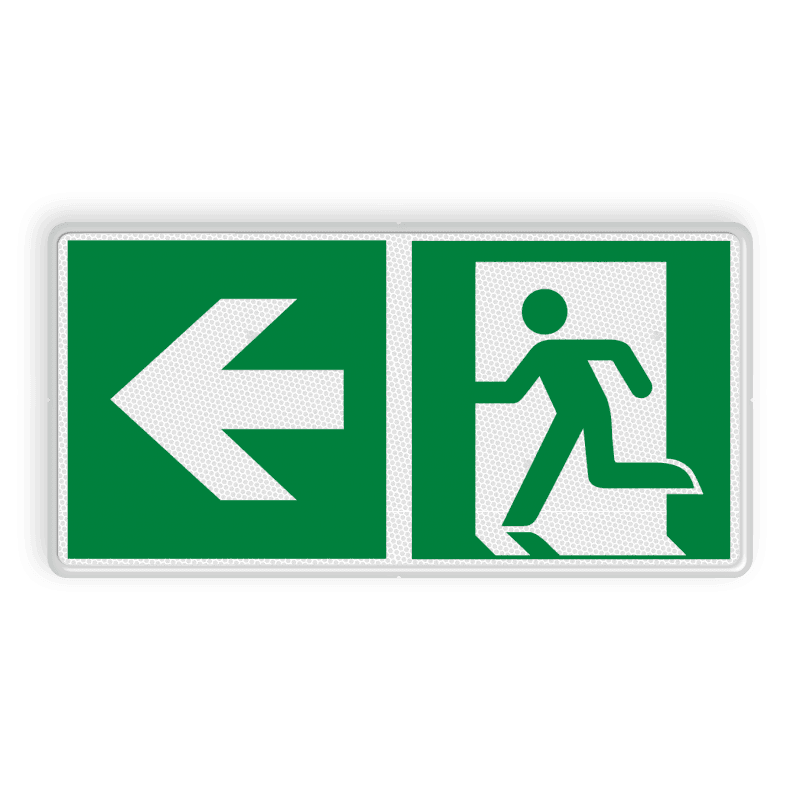 Nooduitgang bord kopen? Vluchtroute - Reflecterend