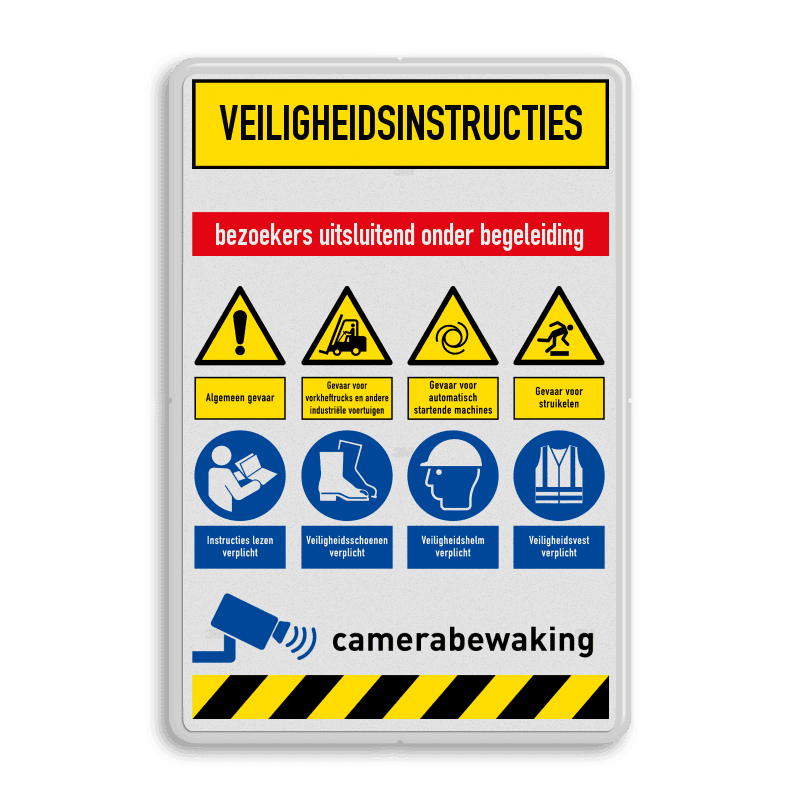 Veiligheidsbord met instructies | 7 regels / 8 symbolen - Samengestelde ...