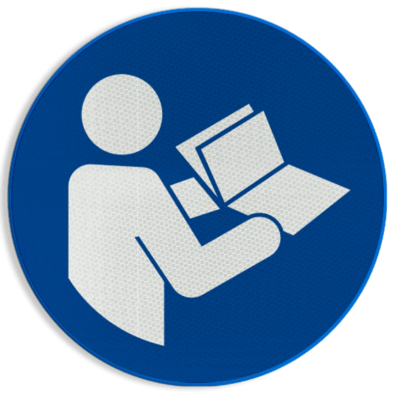 Instructies lezen verplicht Pictogram M002 | Informatiebord.nl